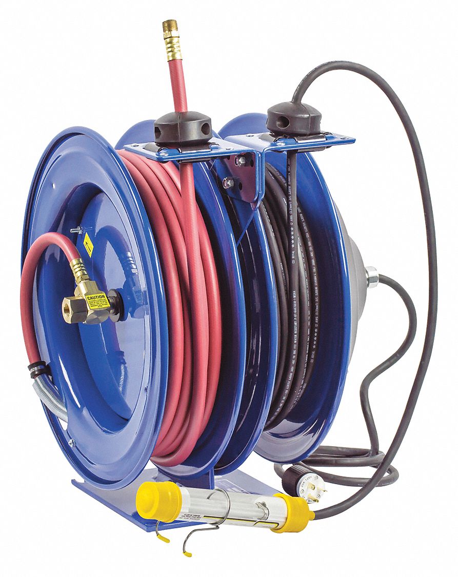 COXREELS, 50 ft (3/8 in I.D.), 3/8 in MNPT x 3/8 in MNPT, Dual Reel ...