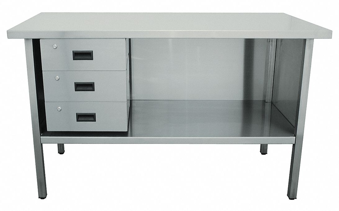 Workbench, Stainless Steel, 30 in Depth, 35 in Height, 60 in Width ...
