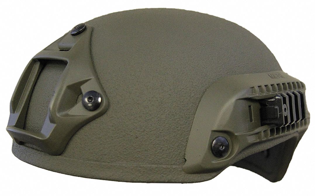 UNITED SHIELD, L Fits Hat Size, OD Green, Level IIIA Combat Helmet ...
