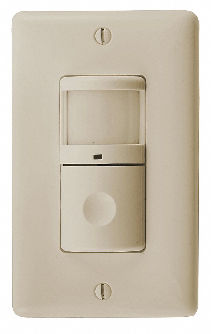 Wall Switch Box, 1200 sq ft Passive Infrared, Ivory - Grainger