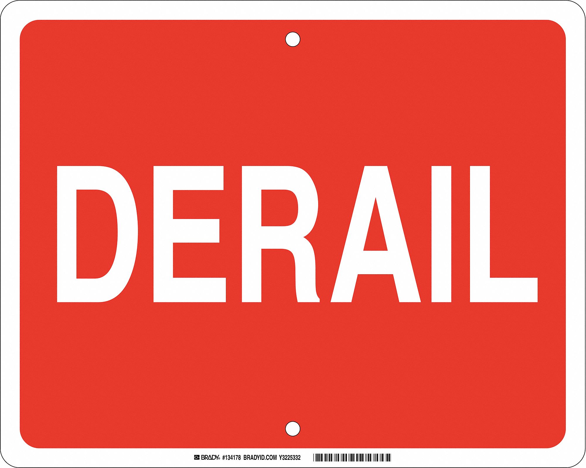 Red, 12 in x 15 in Nominal Sign Size, Railroad Sign - 29TN08|134178 ...