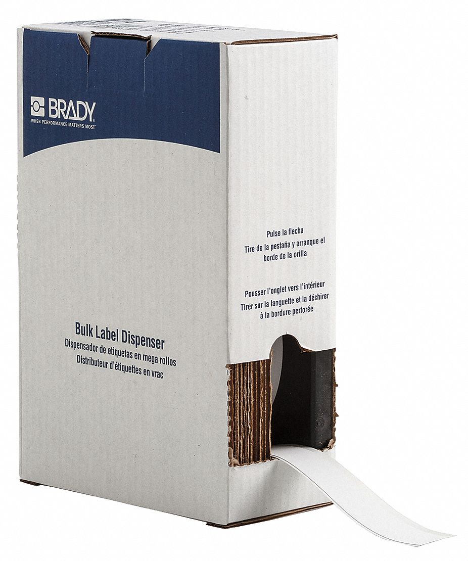 1 in x 75 ft, Metal Detectable Polyester, Continuous Label Roll in Box ...