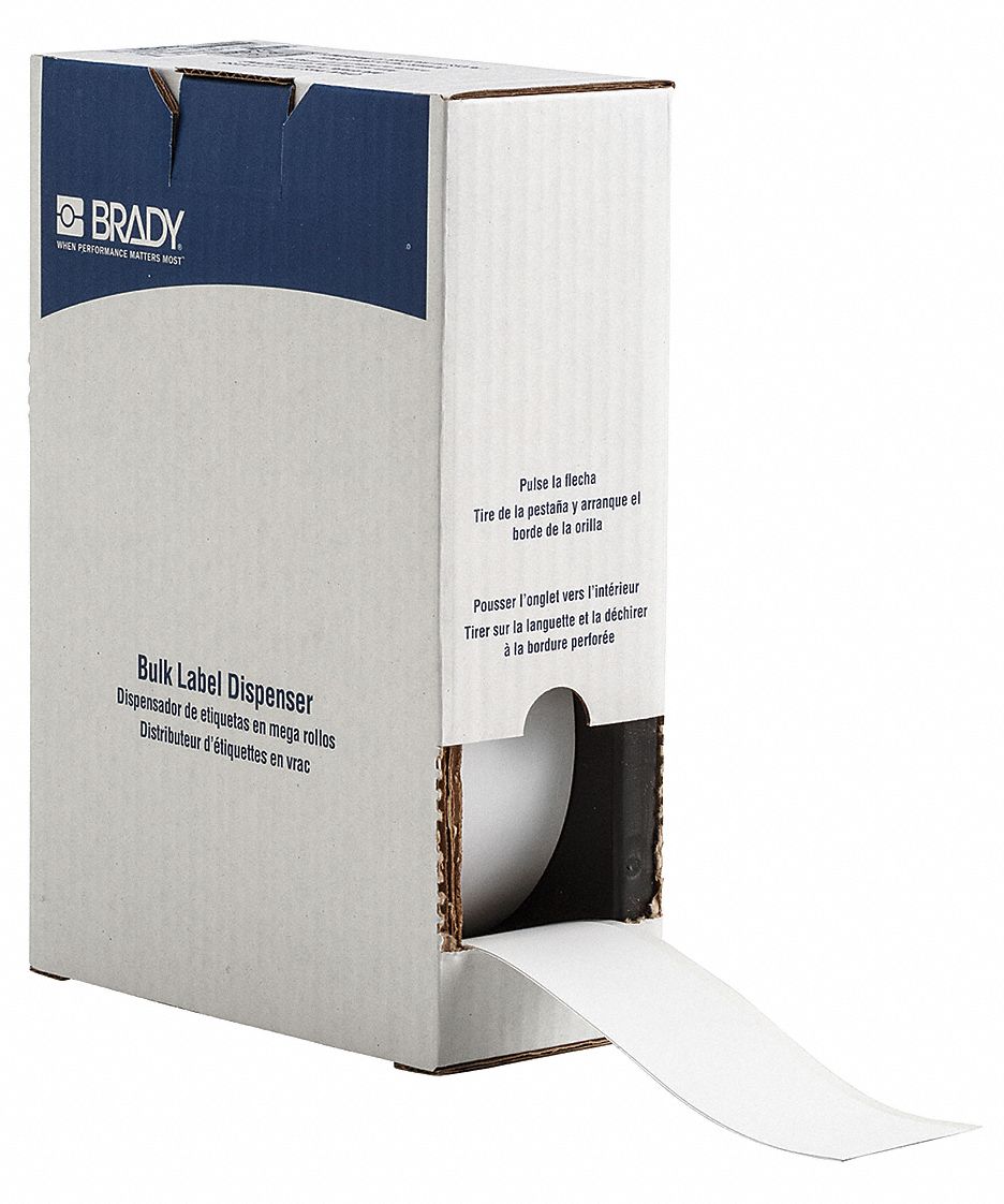 2 in x 75 ft, Metal Detectable Polyester, Continuous Label Roll in Box ...