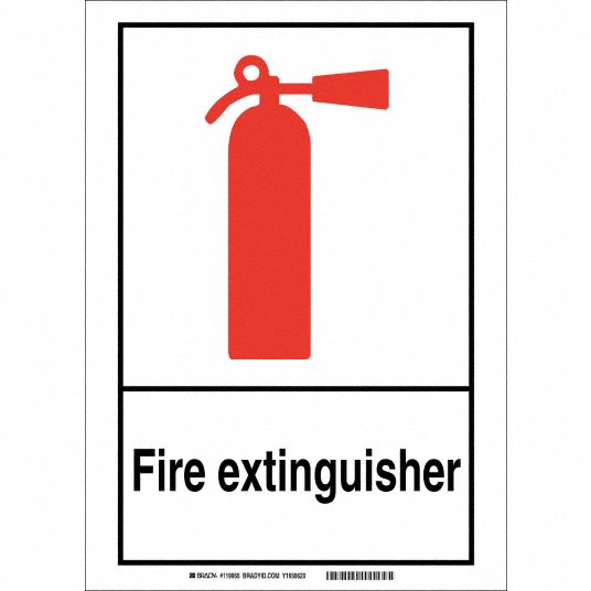 Vinyl, Adhesive Sign Mounting, Fire Extinguisher Sign - 29TW02|120229 ...