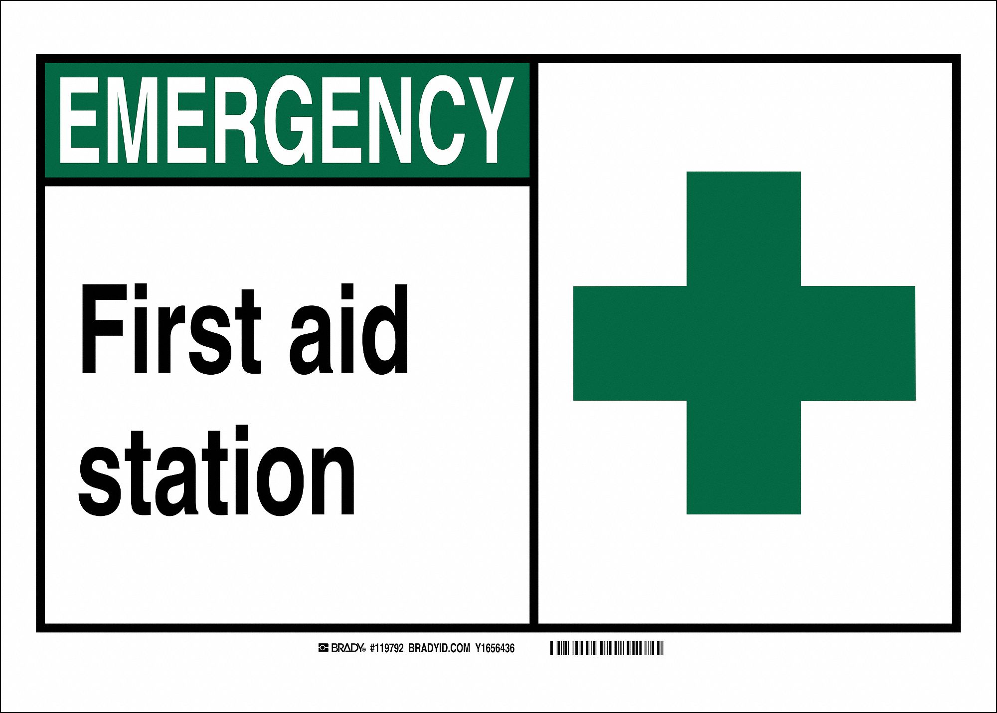 Plastic, Office and Facility Sign, 10" Width, 7" Height, Green, White ...