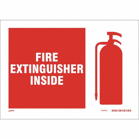 Plastic, Mounting Holes Sign Mounting, Fire Extinguisher Sign - 29UD79 ...