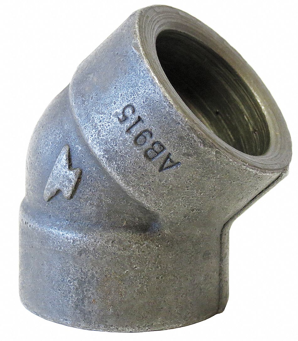 ANVIL Elbow, 45 Degrees, Socket Weld, 2 in Pipe Size - Pipe Fitting ...
