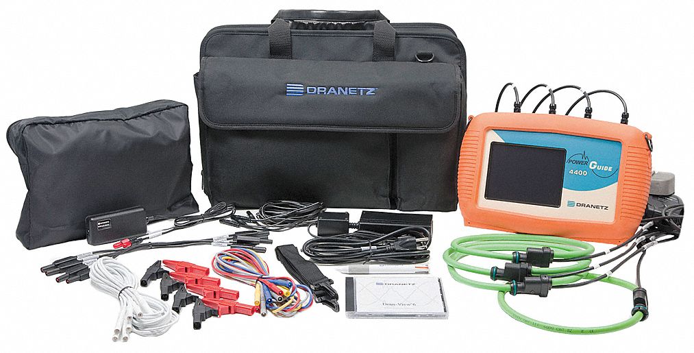 DRANETZ, 60 A to 6,000 A, Power Quality Analyzer Kit - 29VM16 ...