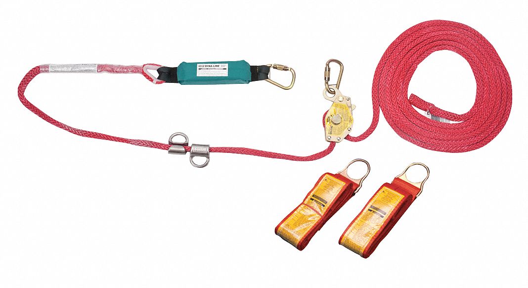 MSA, 100 ft Lifeline Lg, Reusable, Horizontal Lifeline - 29WL01 ...