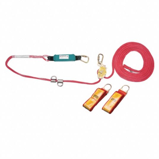 MSA, 100 ft Lifeline Lg, Reusable, Horizontal Lifeline - 29WL01 ...