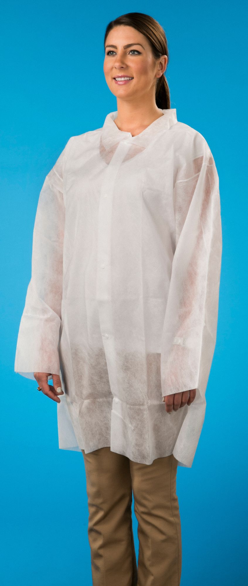 CELLUCAP, Polypropylene, Mandarin Collar, Lab Coat - 29YH18|3302XX ...