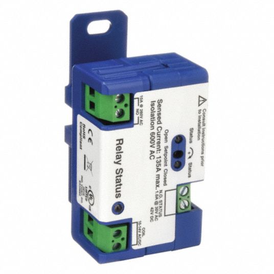 Current Sensing Relay, 12V AC/DC Input or Control Voltage, 10A @ 260V ...