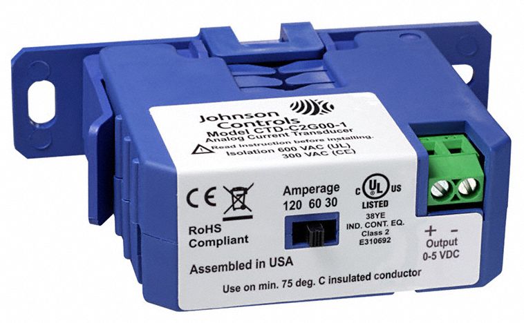 JOHNSON CONTROLS Current Transducer: 30/60/120, 0 to 5V DC, Self ...