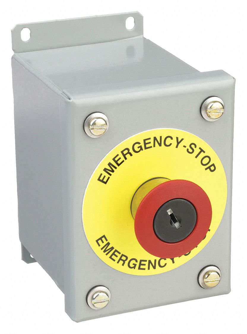 HOFFMAN, Mushroom Head Push Button with Key, 0 Pilot Lights, Control Station - 29YK56|VS-ESCSK ...