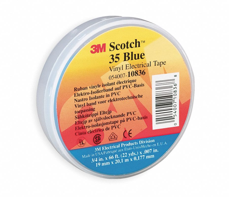 SCOTCH Cinta Eléctrica Azul Vinil - 1HM42 | 35 AZUL - Grainger México