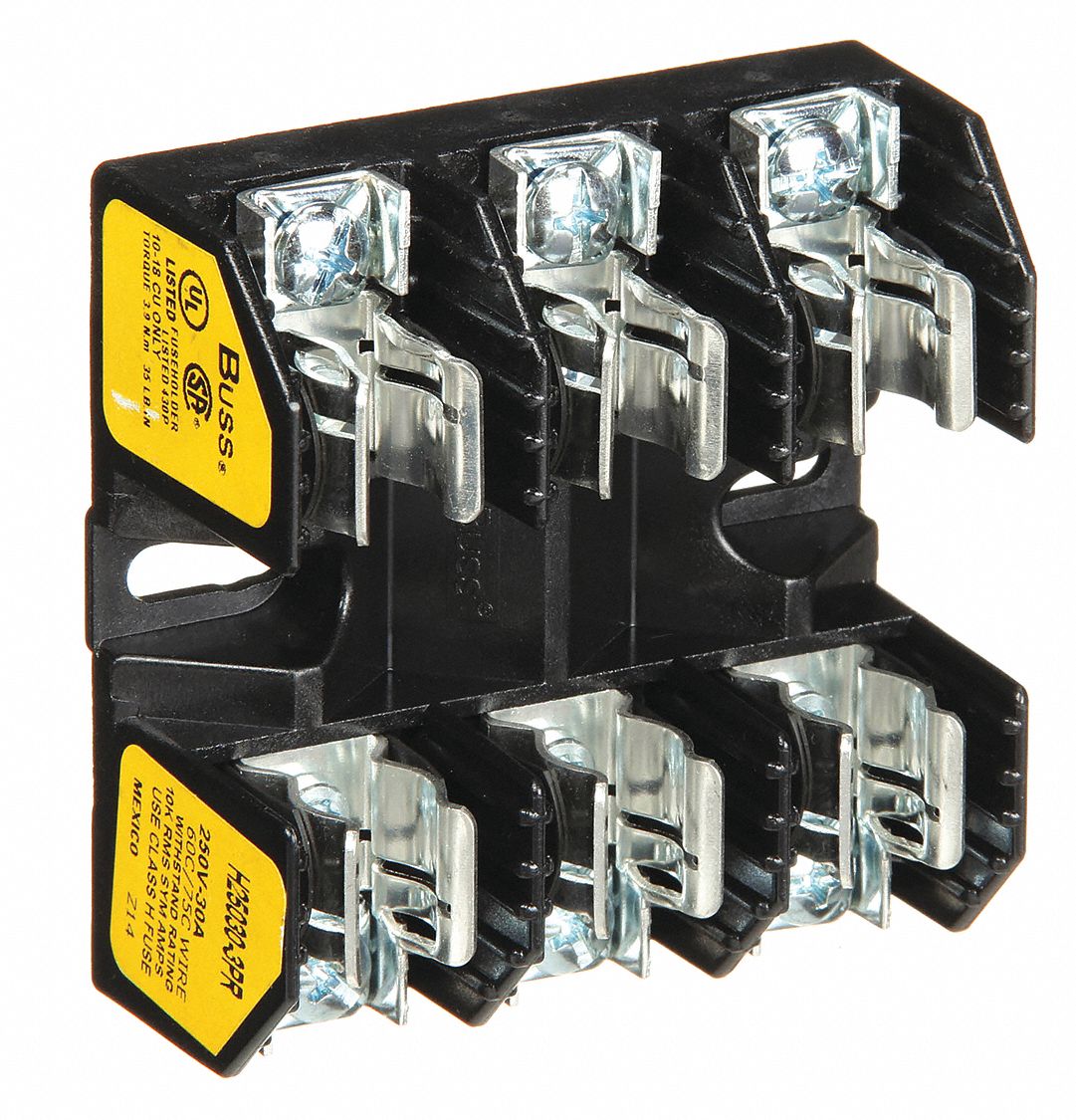 BUSSMANN Bloqueo de Fusible x 3" de Ancho, 250VCA, Tipo de Montaje ...