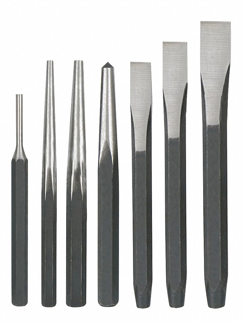 westward-steel-punch-and-chisel-set-number-of-pieces-7-2ajb3-2ajb3-grainger