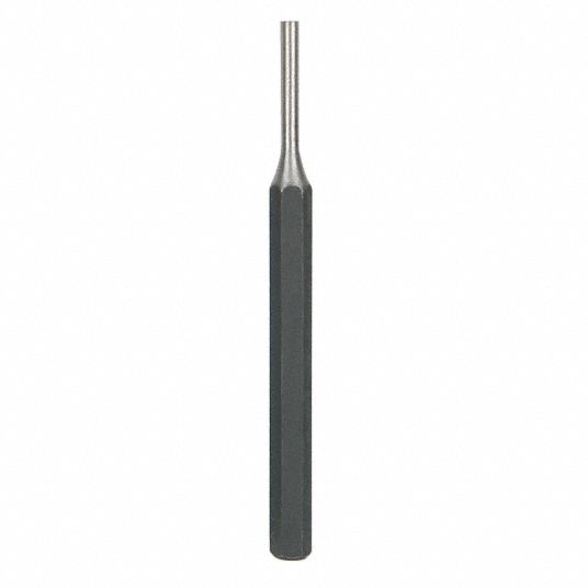 WESTWARD Drive Pin Punch: 1/4 in Tip Size, 7/16 in Shank Wd, 2 in Taper ...
