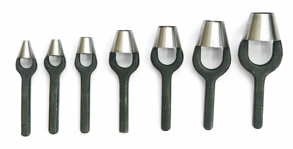 7 Pieces, For Softer Metal & Wood, Arch Punch Set - 2AJK9|2AJK9 - Grainger
