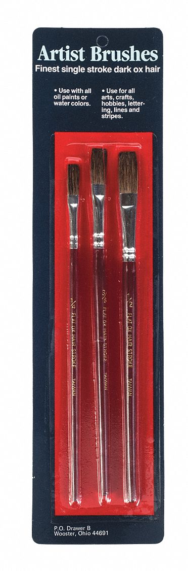 WOOSTER, Artist Brush, (1) Each 1/4 in, 3/8 in, 1/2 in, Paint Brush Set ...