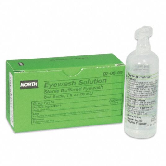 Eye Wash, Liquid Solution, Bottle, 1.000 oz, 1 oz - Grainger