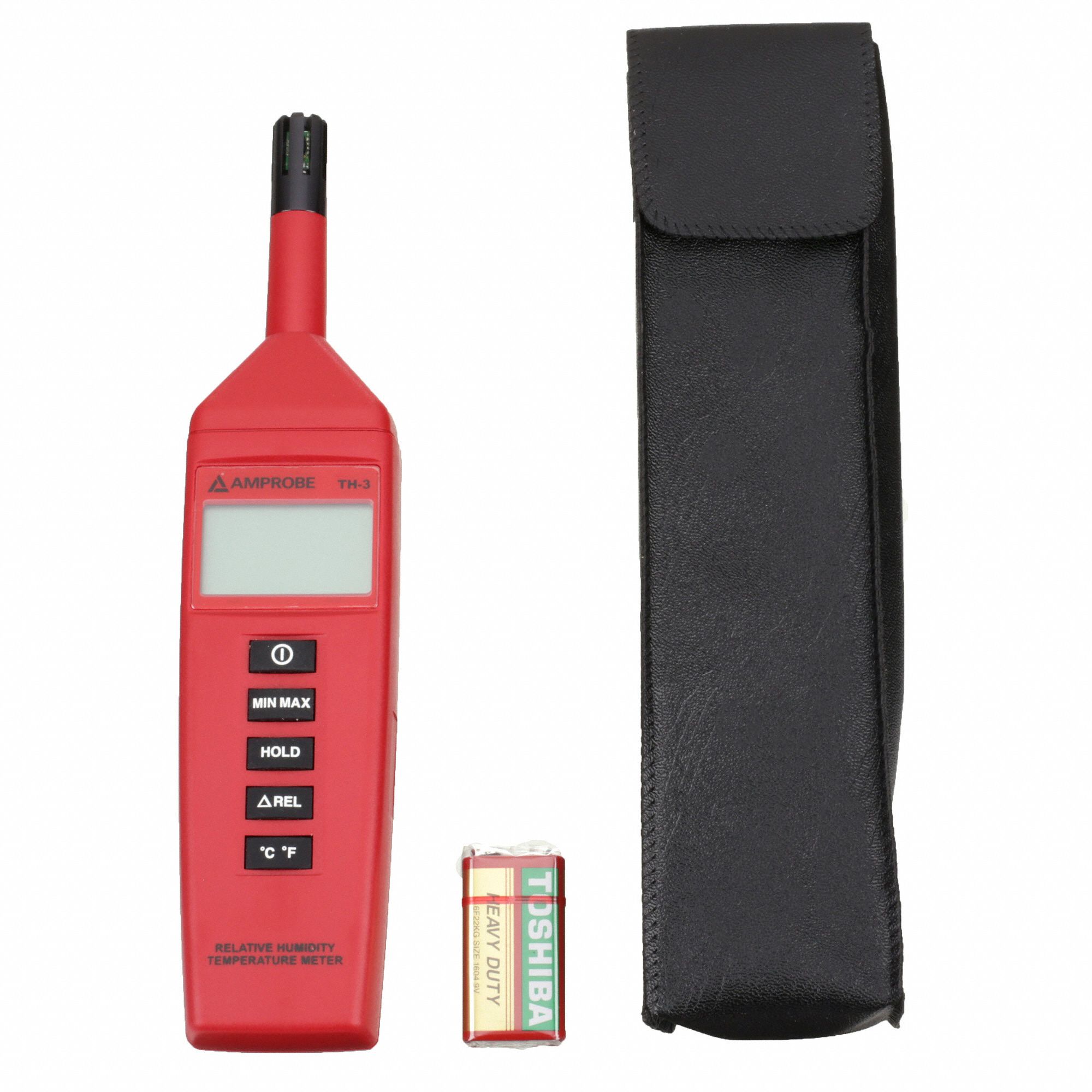AMPROBE Temperature Humidity Meter: Onboard, Without Data Logging, 0% ...