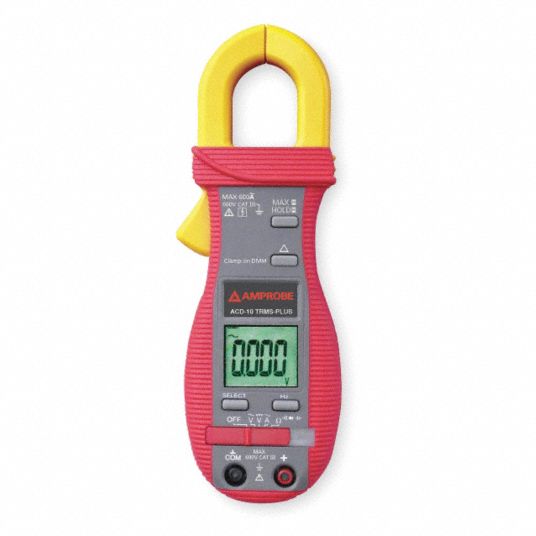 AMPROBE, CAT III 600V, Clamp Jaw, Clamp Meter - 2ATV1|ACD-10 TRMS-PLUS ...