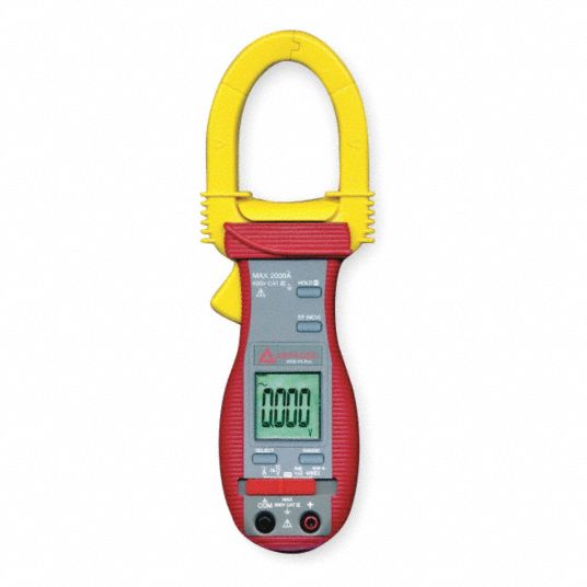 AMPROBE Digital Clamp On Ammeter, 1.8 in (46 mm) Jaw Capacity, CAT III ...