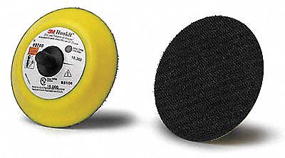 3M, 3 in Dia x 1/2 in T, 5/16"-24 Threaded-Shank, Hook-and-Loop Disc ...