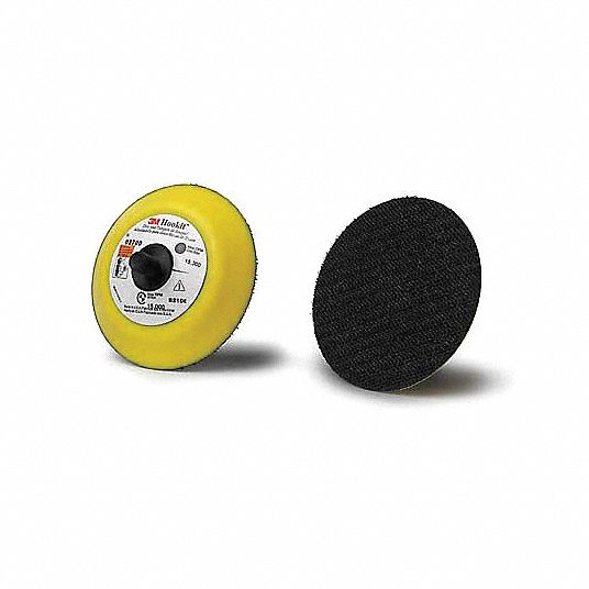 3M, 3 in Dia x 1/2 in T, 5/16"-24 Threaded-Shank, Hook-and-Loop Disc ...