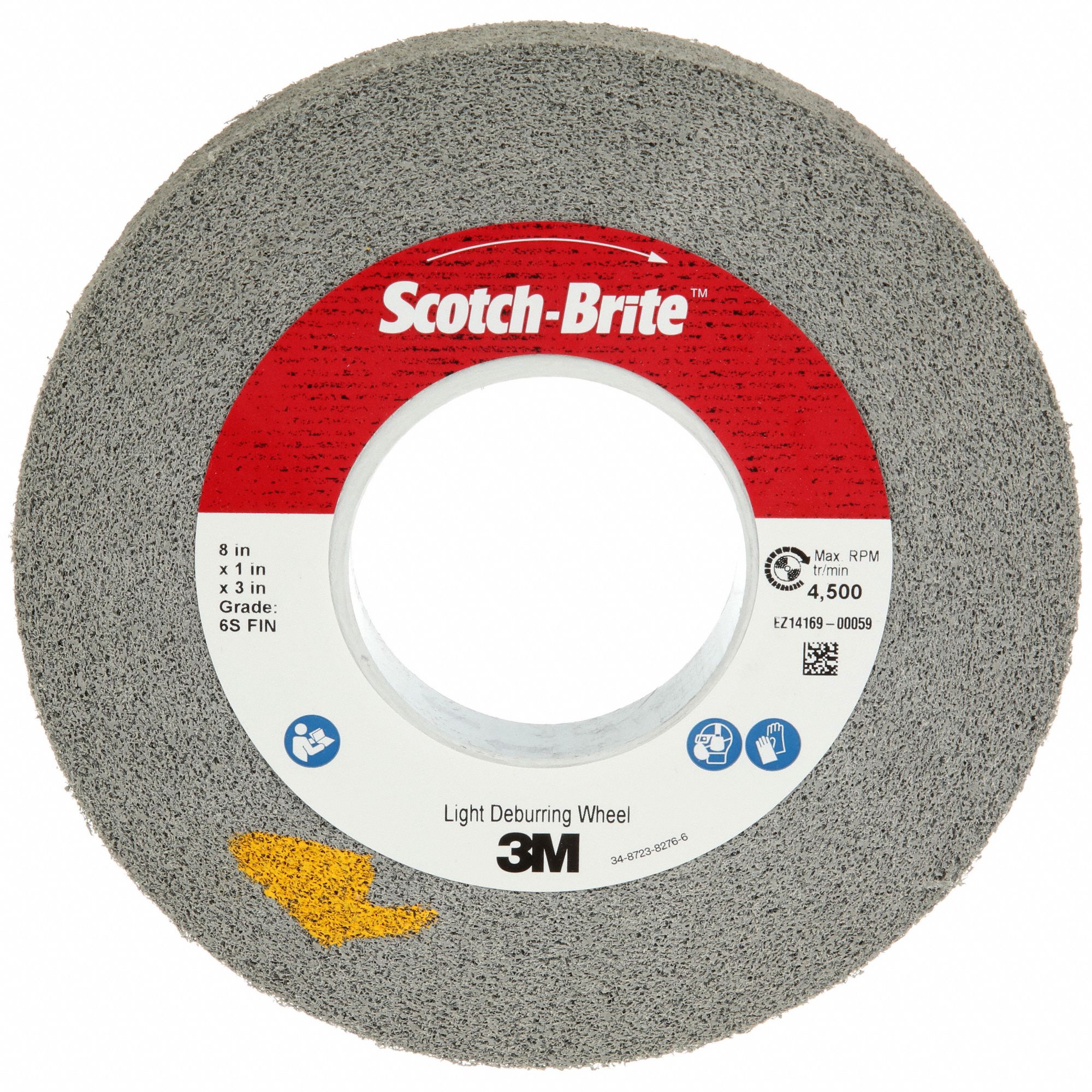 SCOTCH-BRITE, 8 in Dia x 1 in W, 3 in Arbor, Convolute Wheel - 2AYV4 ...