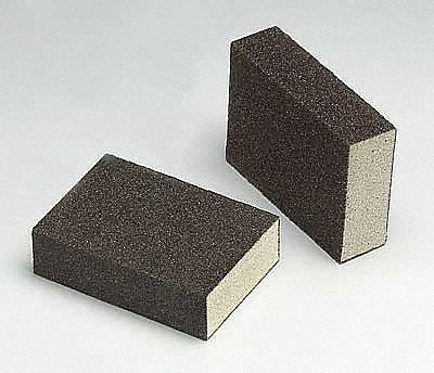 3M, 3 3/4 in W x 4 3/4 in L x 1/2 in T, Aluminum Oxide, Sanding Sponge ...