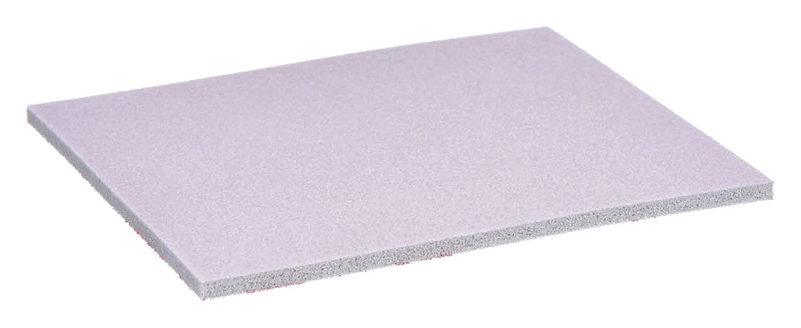 3M, 4 1/2 in W x 5 1/2 in L x 1/4 in T, Aluminum Oxide, Contour Sanding ...