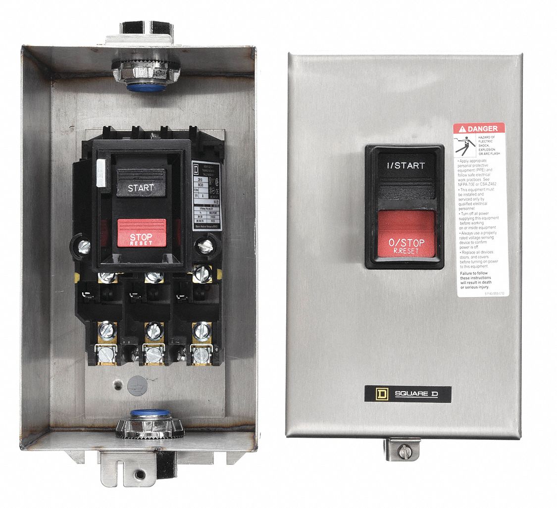 SQUARE D, Non-Reversing, 3 Poles, Manual Motor Starter - 2BW35 ...