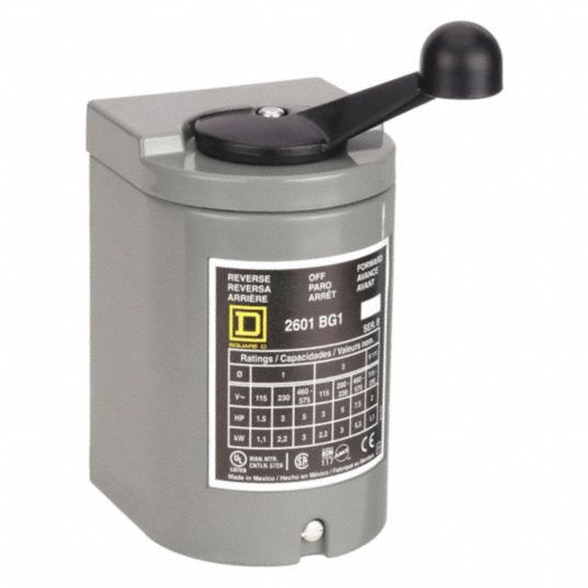 SQUARE D, 3 Pole, Single Phase, Drum Switch - 2BW46|2601BG1 - Grainger