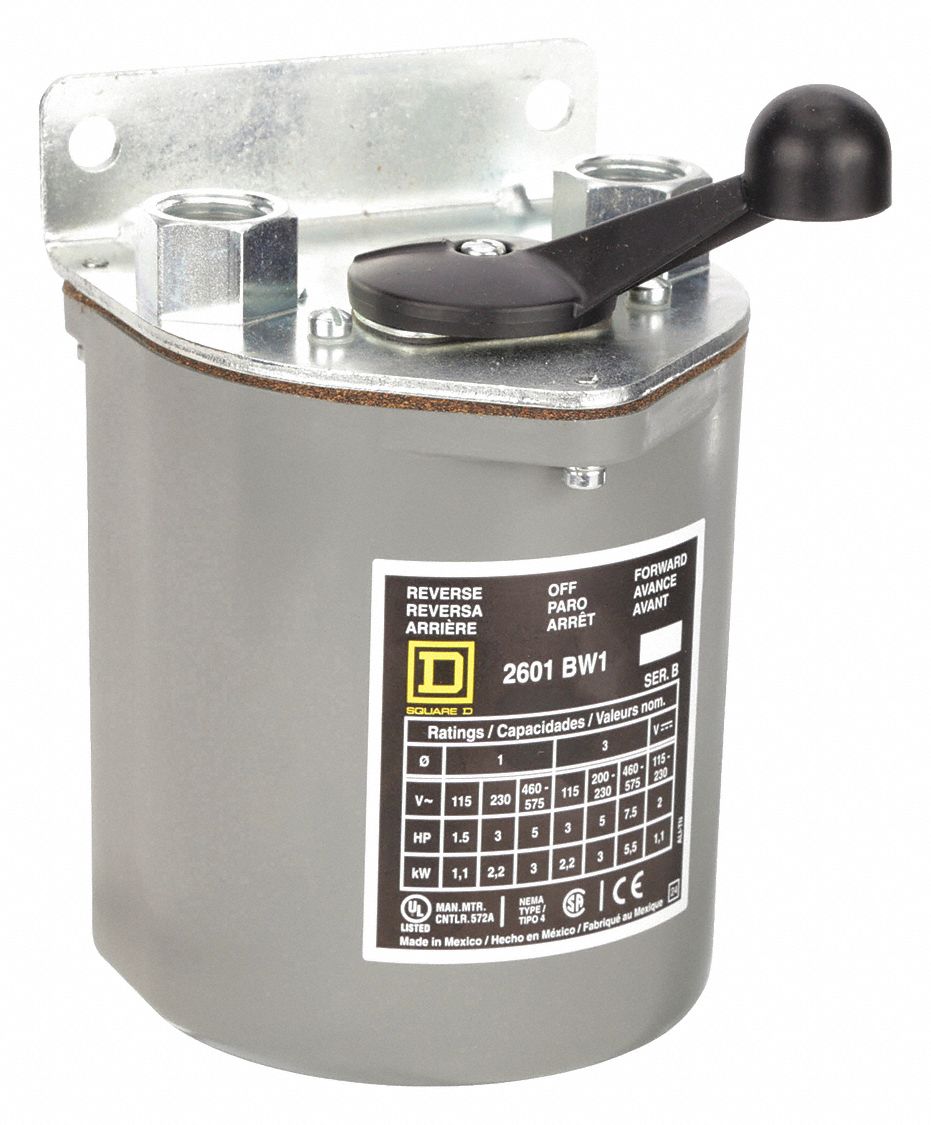 SQUARE D, 3 Pole, Single Phase, Drum Switch - 2BW47|2601BW1 - Grainger