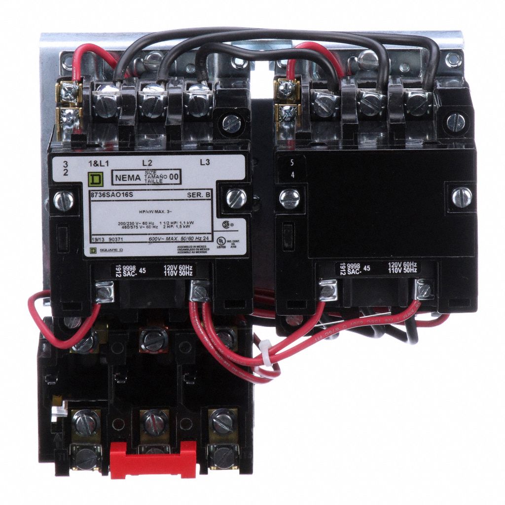 SQUARE D, Reversing, 3 Poles, Magnetic Motor Starter - 2BX80 ...