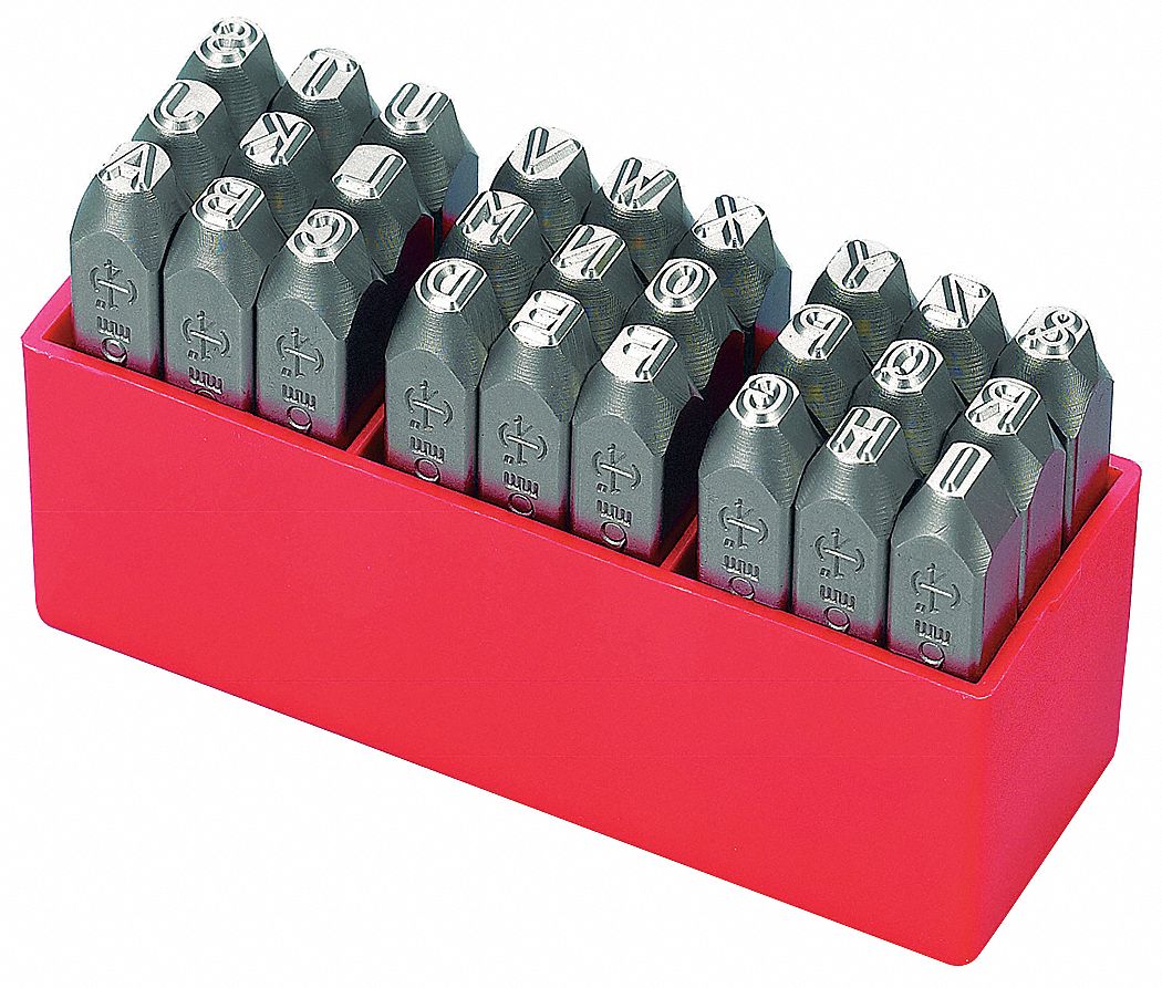 Letter Set, 3/8", Steel - Grainger