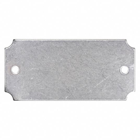 Blank Tag, Tag Shape Rectangle, Height 1 1/2 in, Width 3 in, Stainless ...