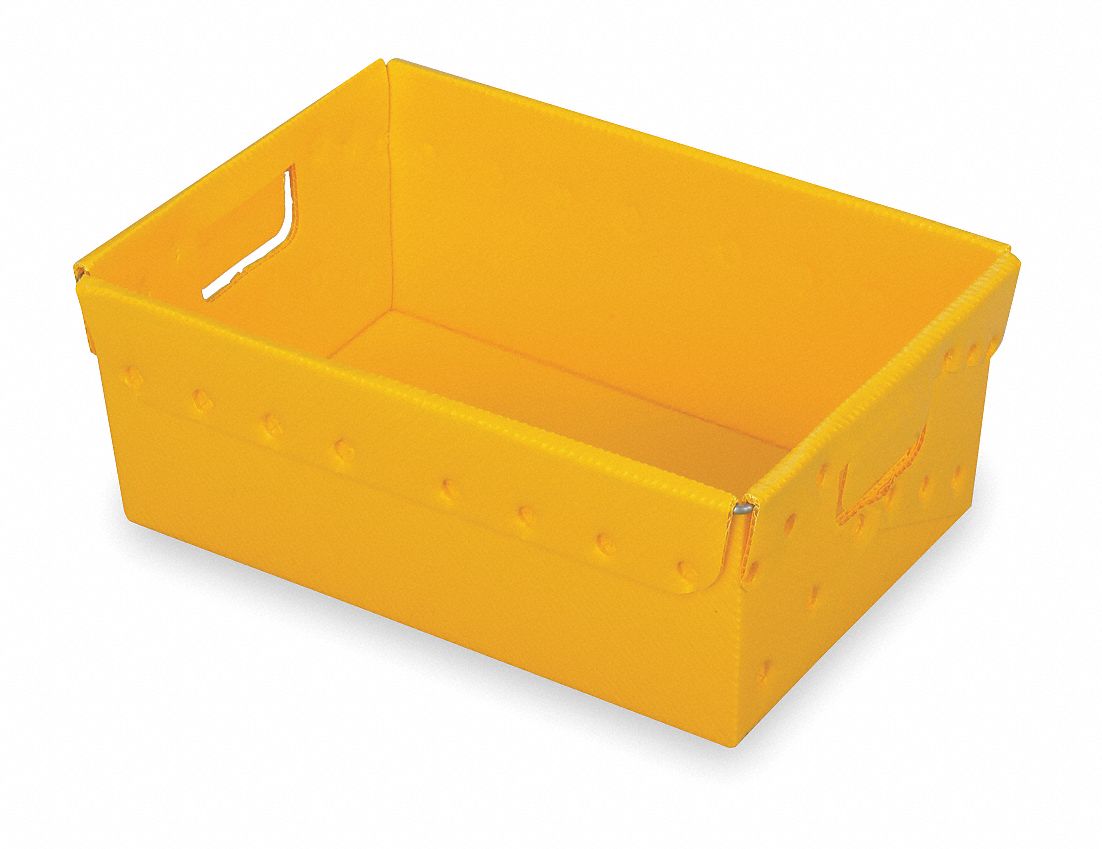 DIVERSI-PLAST, 18 in x 13 in x 12 in, Yellow, Nesting Container - 2CEU8 ...