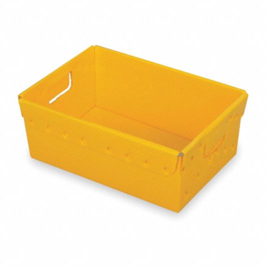DIVERSI-PLAST, 18 in x 13 in x 12 in, Yellow, Nesting Container - 2CEU8 ...