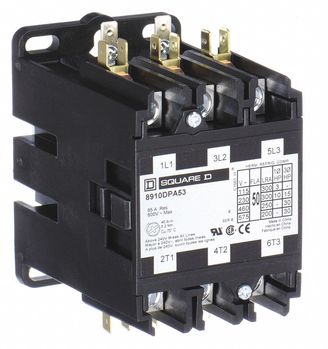 SQUARE D, 3 Poles, 208-240V AC, Definite Purpose Magnetic Contactor ...
