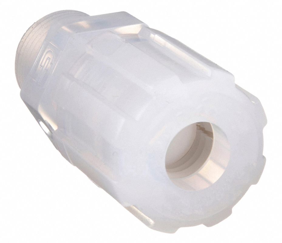 PARGRIP PFA, PTFE, ETFE Compresión Adaptador Recto Macho, 1/2" Tamaño ...