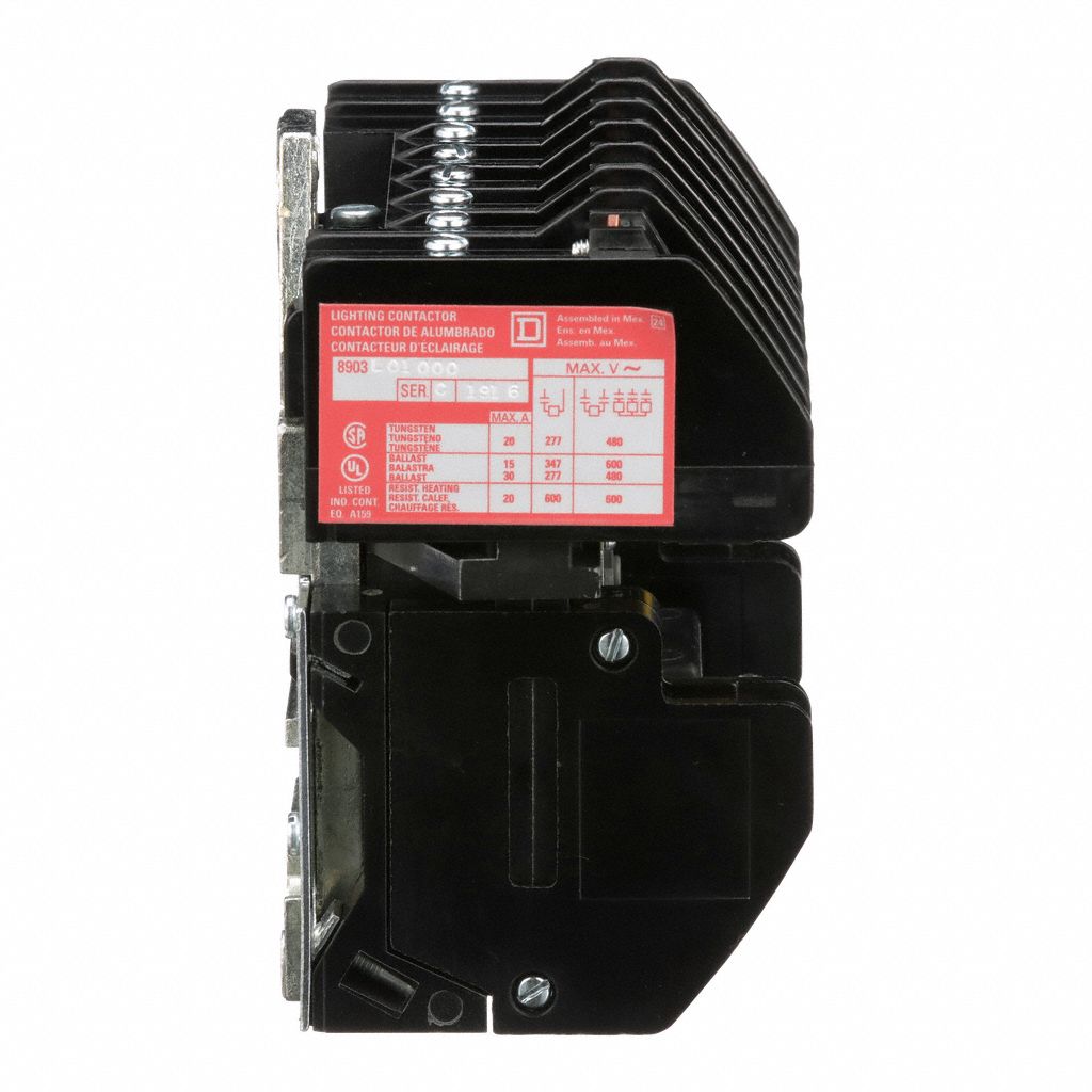 SQUARE D Lighting Magnetic Contactor: 10 Poles, 120V AC, 30 A Full Load ...
