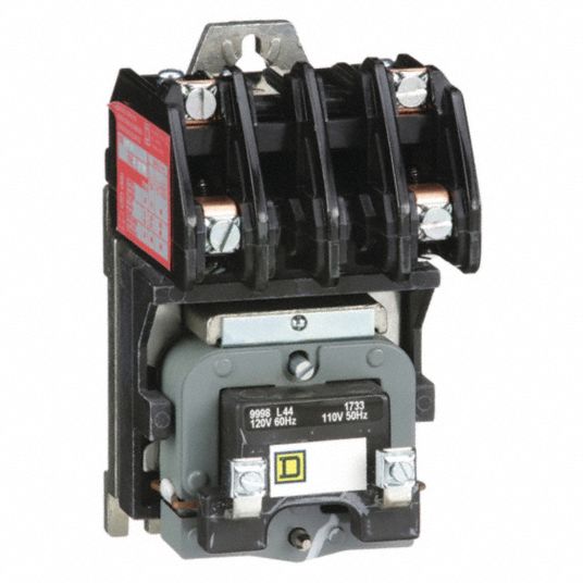 SQUARE D Lighting Magnetic Contactor: 2 Poles, 120V AC, 30 A Full Load ...