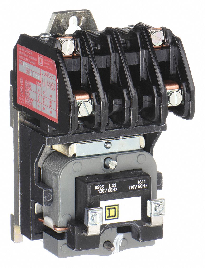 SQUARE D, 2 Poles, 120V AC, Lighting Magnetic Contactor - 2CG61 ...