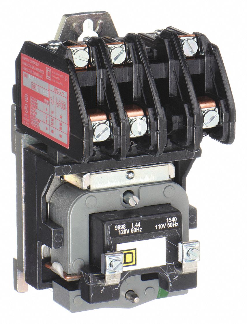 SQUARE D, 3 Poles, 120V AC, Lighting Magnetic Contactor - 2CG63|8903LO30V02 - Grainger