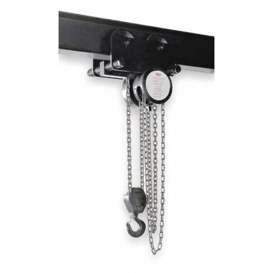 CHESTER Manual Chain Hoist, 4000 lb Load Capacity, 10 ft Hoist Lift, 1 ...