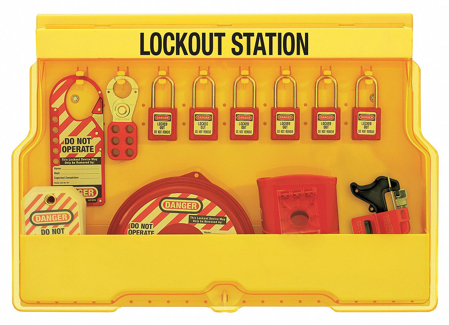 Lockout Station, Filled, Valve Lockout, 15-1/2" x 22" - Grainger