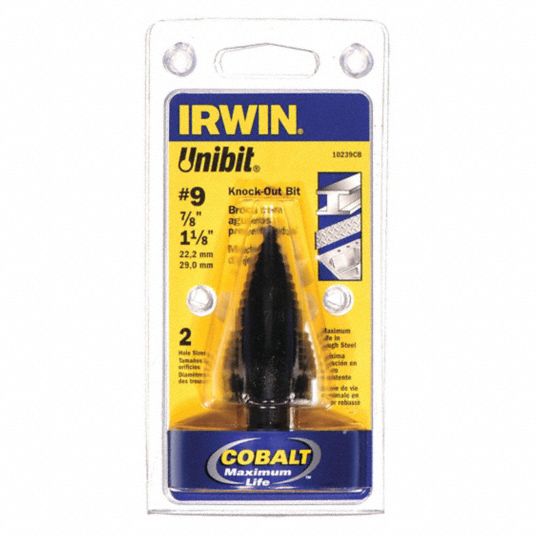 IRWIN, 7/8" to 1-1/8", Black Oxide Cobalt, Step Drill Bit - 2CJR7 ...